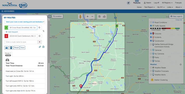 Nova Scotia Road Conditions | View Live Nova Scotia Road Conditions ...